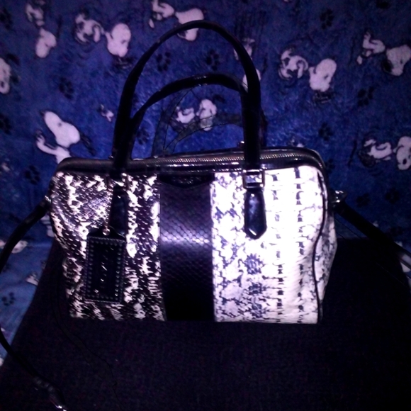 Coach | Bags | Copy Coach Snake Skin Purse With Crossbody Strap Black ...